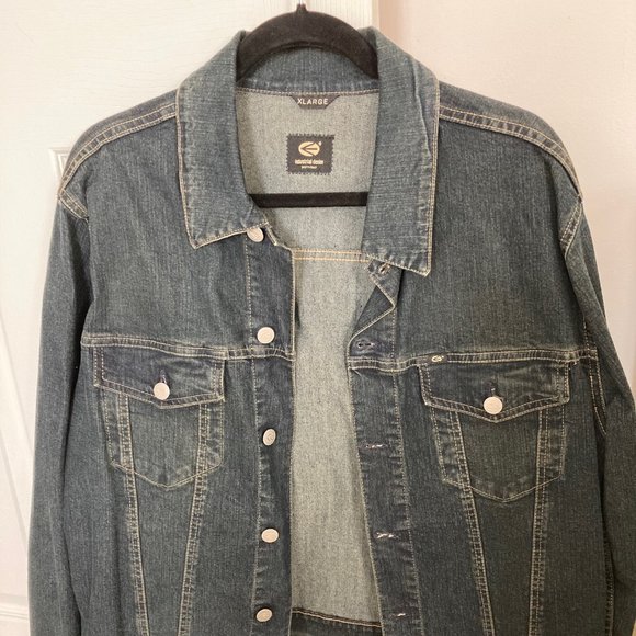 industrial denim | Jackets & Coats | Vintage Industrial Denim Jacket ...